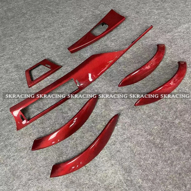 FOR BMW F30 F31 F34 M Performance Red Carbon Fiber Sport Interior Trim ...