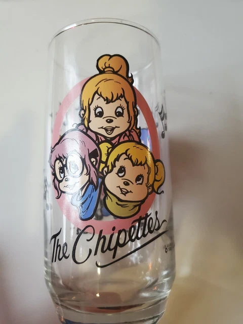 VINTAGE 1985 HARDEES Glass The Chipettes Chipmunks Karman/Ross ...