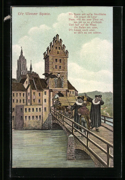 ULM /DONAU, DER Ulmer Spatz mit Spruch, Ansichtskarte EUR 5,00 ...