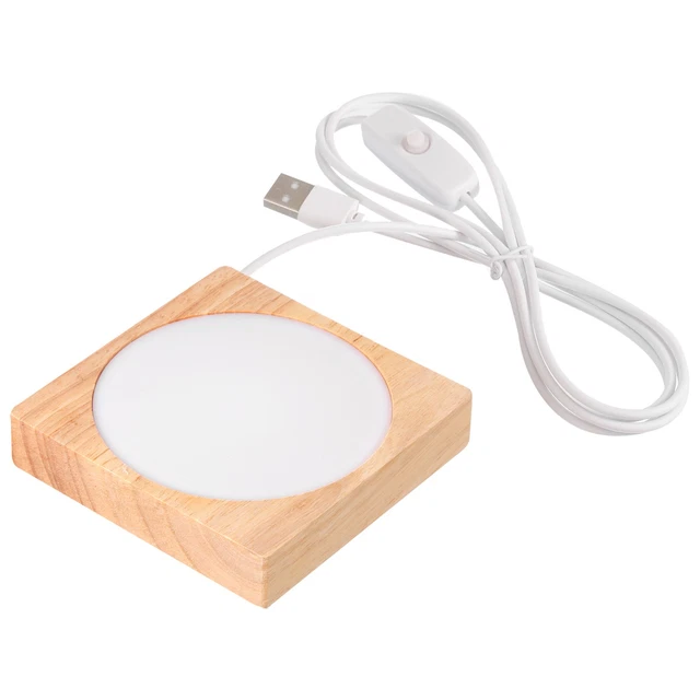 4 INCH WOODEN LED Light Base Wood Light Display Base Stand Lighting ...