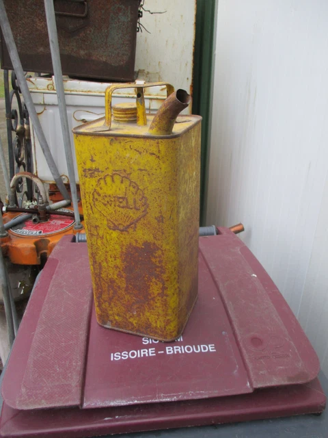 SHELL BIDON essence , bidon huile ancien oil can tin 1964 EUR 9,99 ...