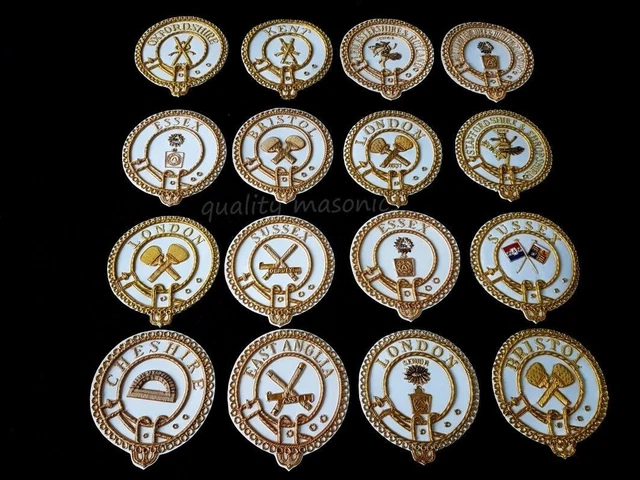 MASONIC REGALIA-MASONIC MARK Provincial Dress/Undress Apron Badges ...