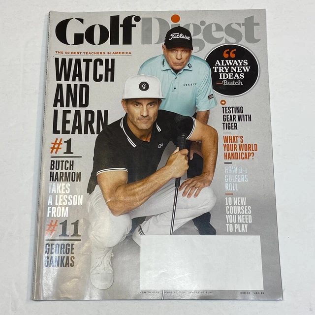 GOLF DIGEST MAGAZINE Dec 2019 Jan 2020 Butch Harmon George Gankas Tiger ...