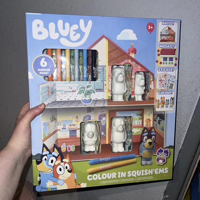 BLUEY COLOUR IN SQUISH’EMS - build, mosaic, sticker & colour NEW £10.79 ...