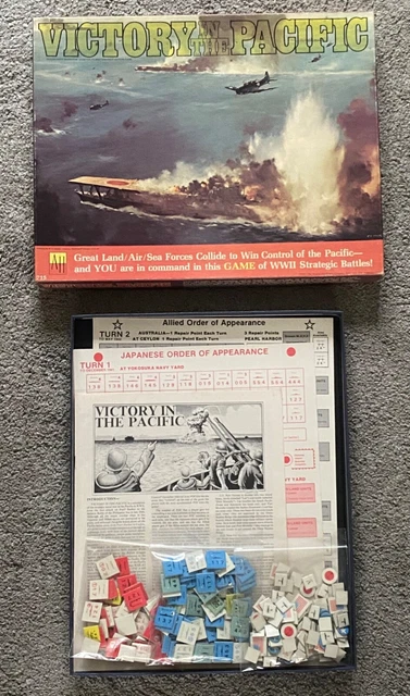 VINTAGE VICTORY IN the Pacific War Board Game by Avalon Hill - 1977 £34 ...