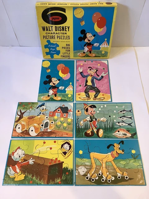 VINTAGE 1960S JAYMAR WALT DISNEY CHARACTER PICTURE PUZZLES 6062 $13.32 ...