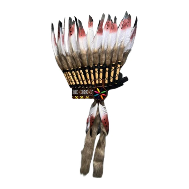 INDIAN HAT PARTY Headband Halloween Costume Accessories Feather Indian ...
