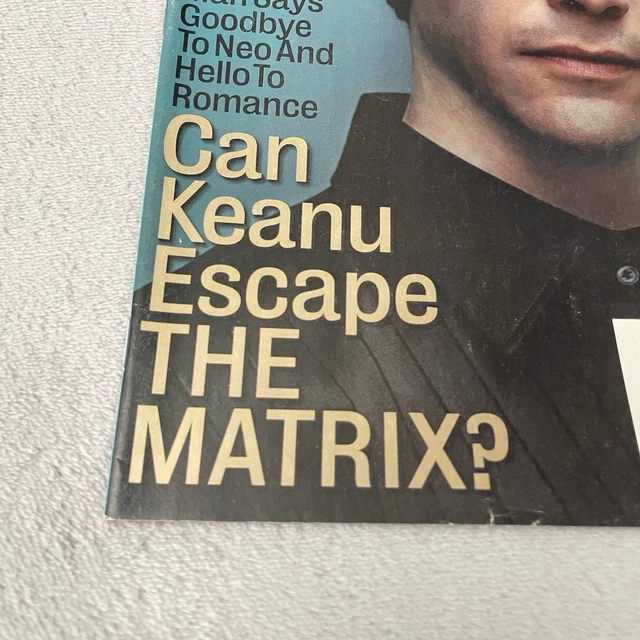 ENTERTAINMENT WEEKLY NOVEMBER 7, 2003 Keanu Reeves Matrix Blank Label £ ...