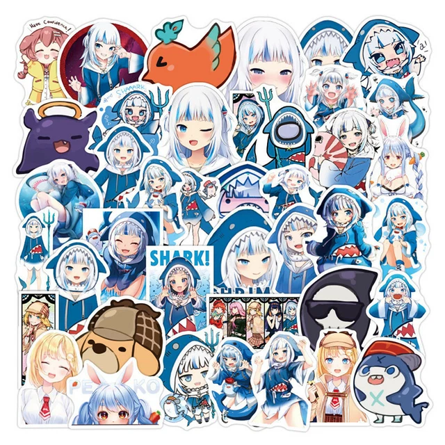 50PCS HOLOLIVE VTUBER Gawr Gura Cute Stickers for Loptop Fridge ...