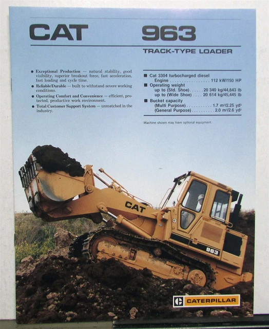 1983 CAT 963 Track Type Loader Diagrams Construction Specs Sales Tri ...