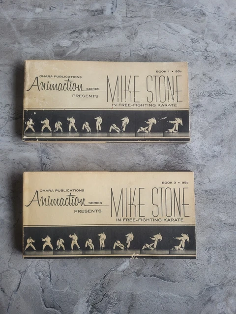 VINTAGE 70ER MIKE Stone im Freikampf Karate Animation Flip Books #1 & 3 ...