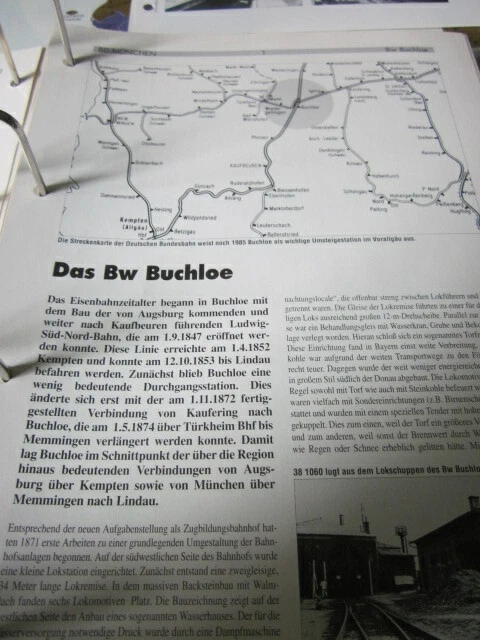DEUTSCHE BAHNBETRIEBSWERKE MIT Gleisplan 12 Buchloe 8S EUR 7,67 ...