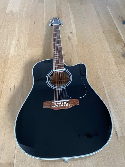 TAKAMINE EF381SC 12 String Electro Acoustic Guitar Black Made In Japan takamine-ef381sc-12-string-electro-acoustic-guitar-black-made-in-japan
