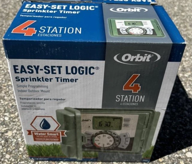 ORBIT 4-STATION EASY-SET Logic Outdoor Swing Panel Sprinkler System ...
