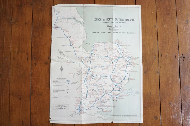 LNER GREAT EASTERN Section Railway Map Two Sided £19.99 - PicClick UK