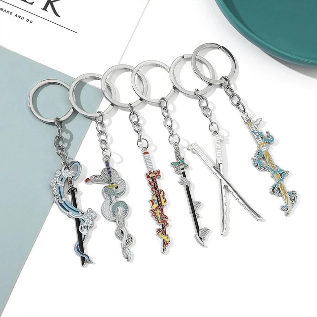 KIMETSU NO YAIBA Demon Slayer Anime Sword Collectible Keychain Metal £9 ...