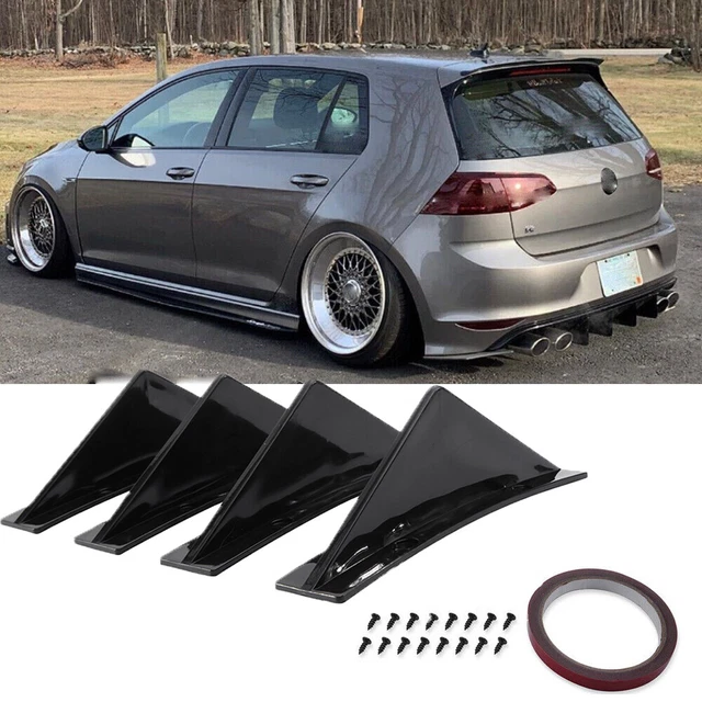 REAR BUMPER LIP Diffuser Shark 4Fin Spoiler Splitter For VW Golf GTI ...