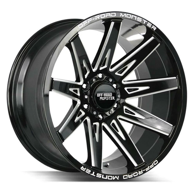 22 INCH 22X12 Off Road Monster M25 Black Milled wheels rims 6x5.5 6x139 ...