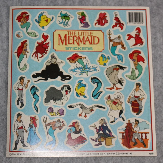 THE LITTLE MERMAID Stickers Sheet Disney 1990s Original Movie Vintage ...