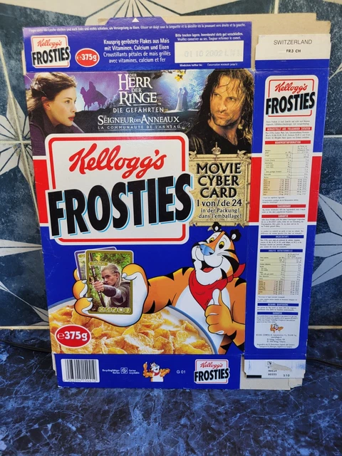 RARE GERMAN KELLOGGS Frosties Lord of The Rings LOTR 375g Cereal Box ...
