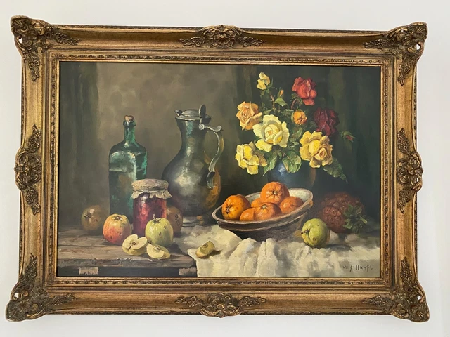 GEMÄLDE WILLY HANFT Stillleben 90x60 Öl auf Leinwand - sehr guter ...