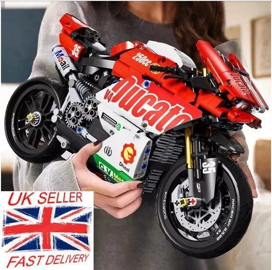 NEW TECHNIC SERIES Motorcycle V4 Building Blocks Set Super Motorbike ...
