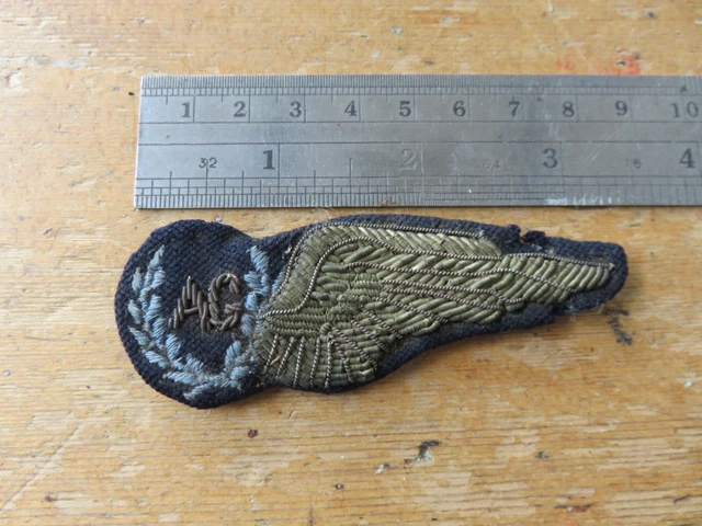 SUPER RARE BULLION Australian Raaf Ww2 Ag Wing Patch Badge $450.00 ...