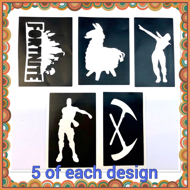 GLITTER TATTOO STENCILS Fortnite Fortnight X 25 tattoos £3.74 - PicClick UK