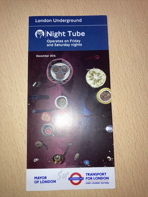 LONDON. UNDERGROUND TUBE Map. (. Night. Service. December. 2016. ) EUR ...