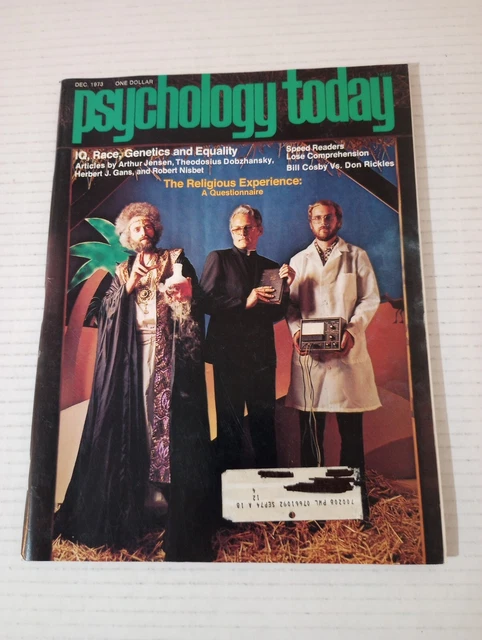 PSYCHOLOGY TODAY MAGAZINE December 1973 IQ Race Genetics And Equality £ ...