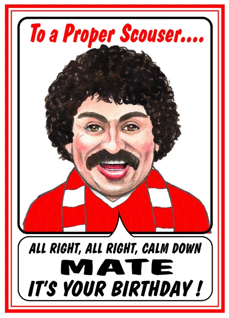 LIVERPOOL SCOUSER FOOTBALL Funny Cartoon Happy Birthday Card Free Post ...