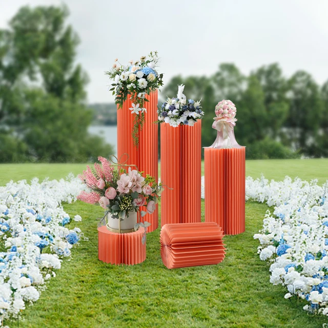 PEDESTALES DE EXHIBICIÓN de columnas de papel plegables soportes para ...