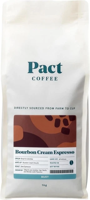 PACT BOURBON CREAM Espresso, 1kg, Whole bean, Dark Roast, Ethically ...