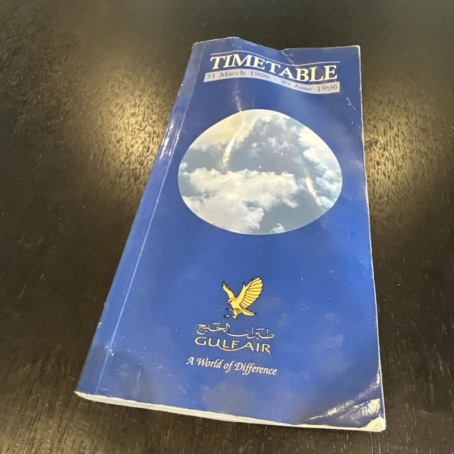 GULF AIR TIMETABLE 1996 Schedule Timetable $25.00 - PicClick AU