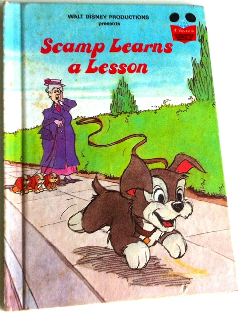 VINTAGE 1982 WALT Disney's Scamp Learns A Lesson Book Hardback 1st USA ...