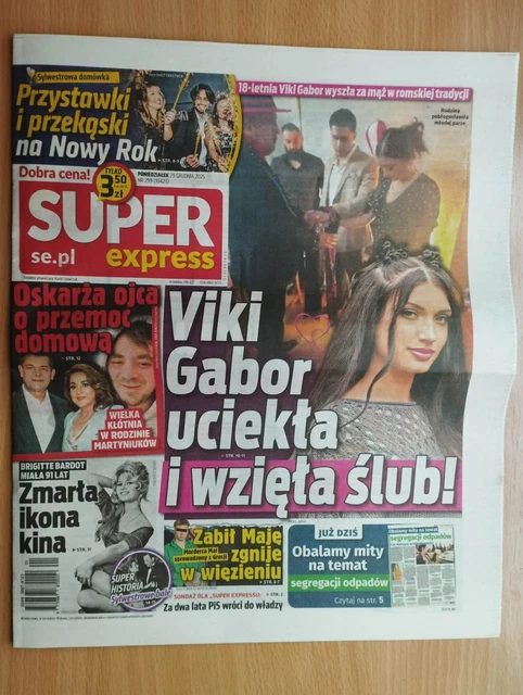 SUPER EXPRESS - VIKI GABOR WEDDING / BRIGITTE BARDOT IS DEAD,Martyniuk ...