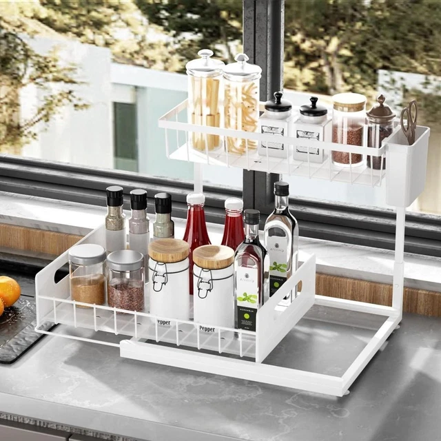 MULTI-PURPOSE PULL OUT Kitchen Organizer Sliding Drawers Shelves ...