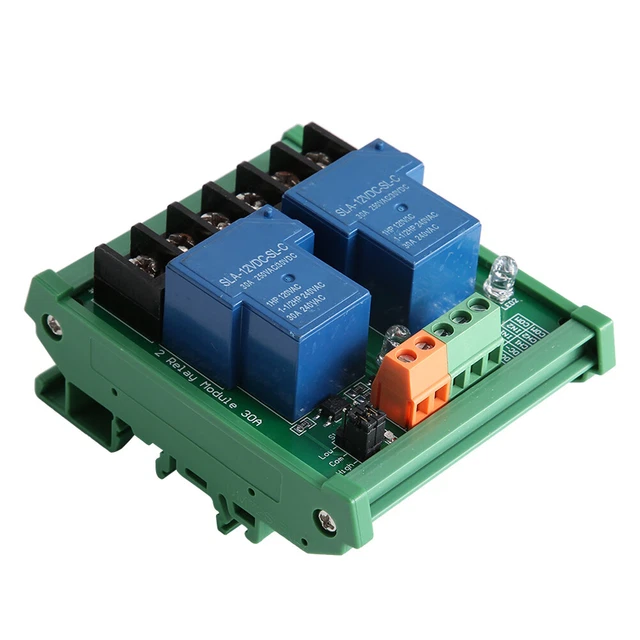 2-CHANNEL 30A 12V Relay Module With SMD Optocoupler Isolation For High ...