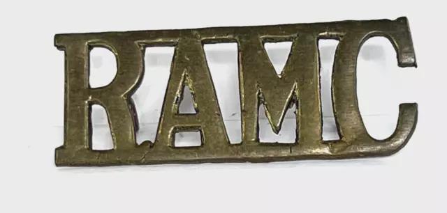 WW1 RAMC ROYAL Army Medical Corps Brass Shoulder Title 48 x 19 mm £12. ...
