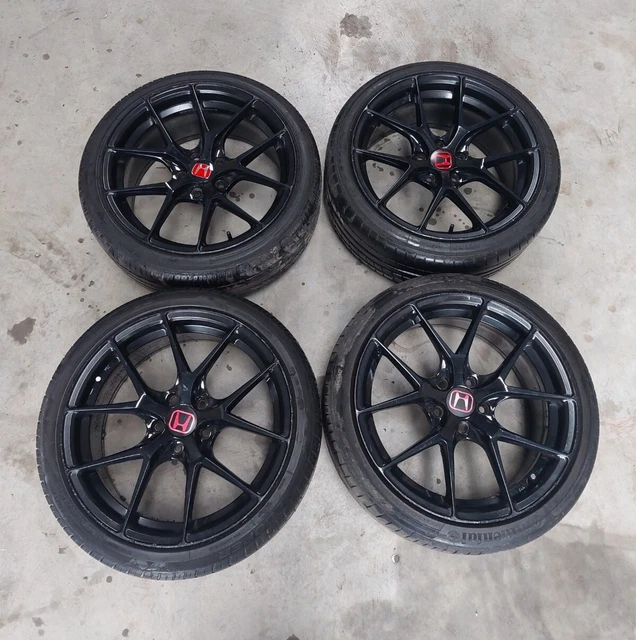 JDM HONDA CIVIC Type R FN2 18" Black Alloy Wheels Set Of 4 PLEASE READ ...