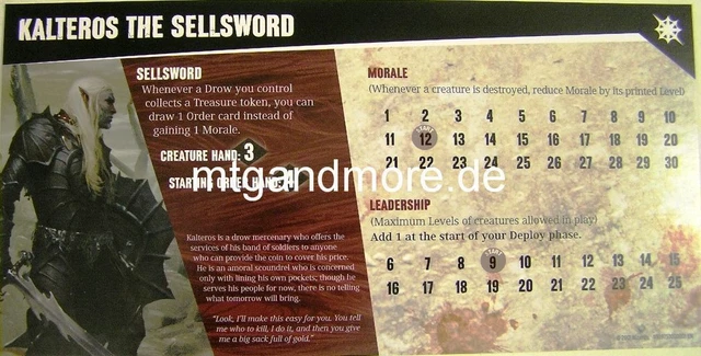 D&D DUNGEON COMMAND - Kalteros the Sellsword Commander Card - Sting of ...