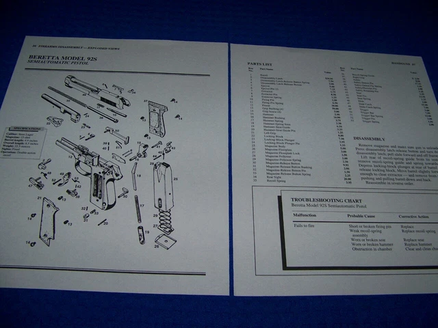PISTOLET STEYR MODÈLE 1912 9 Mm ..Vue À Démonter/Exploser..(819Bb) EUR ...