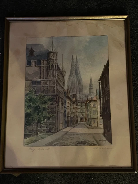 ORIGINAL AQUARELL SIGNIERT Gerhard Alt Köln Dreikönigenpförtchen Gerahmt EUR 59,00 - PicClick DE
