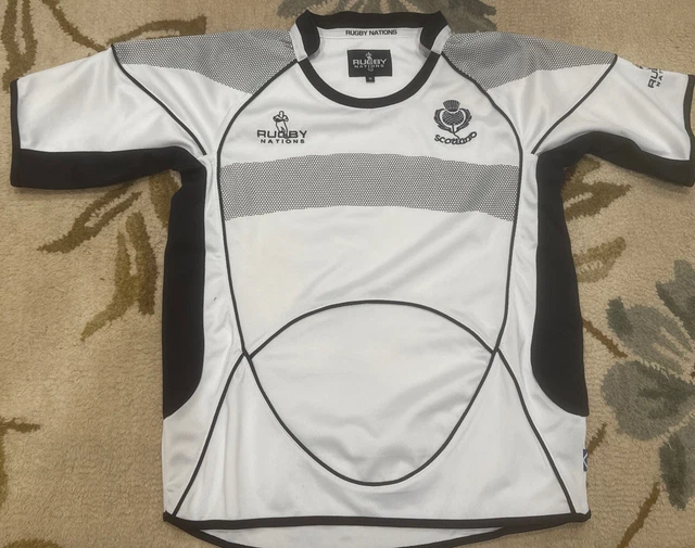RUGBY NATIONS SCOTLAND National Team Football Jersey Shirt White Blue ...