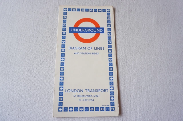 1968 NO 2 London Transport Underground Map Diagram of Lines Tube Ref ...