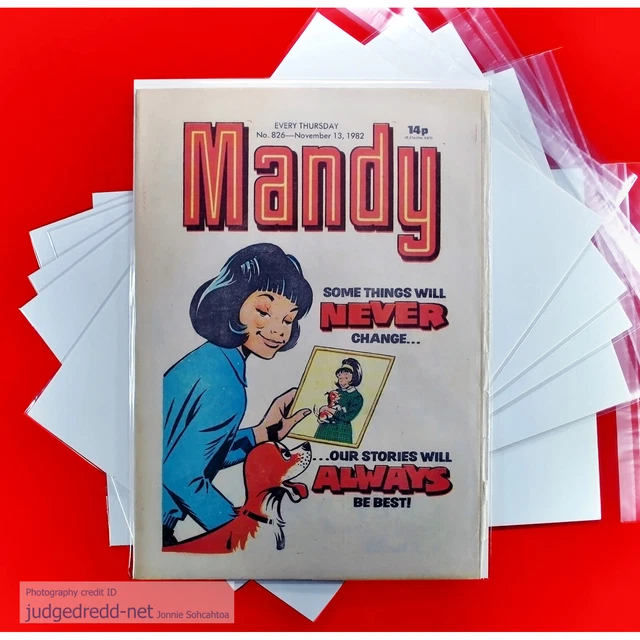 MANDY COMIC BAGS ONLY Size7 Fits A4 British Comic Book Issues Acid-Free ...