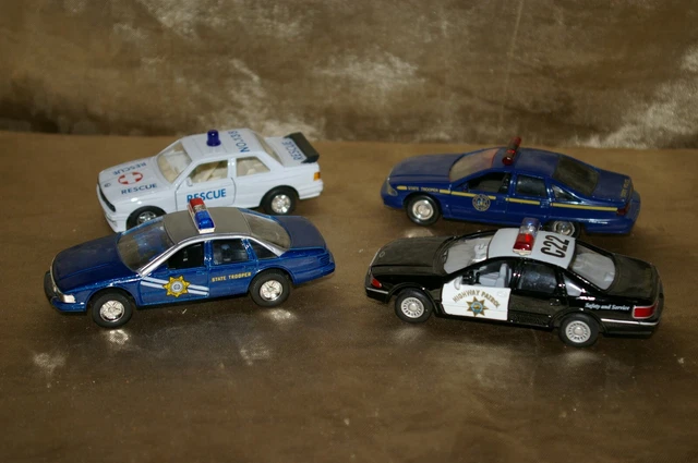 STATE TROOPER, HIGHWAY Patrol, Rescue Cars Die--Cast 1/43 4 MTH K-LINE ...