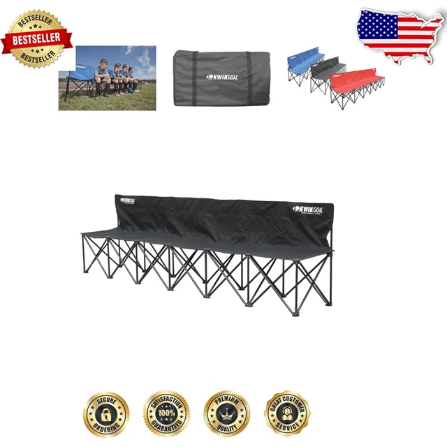 COLLAPSIBLE 6-SEAT KWIK Bench for Sports Teams - Portable Sideline ...
