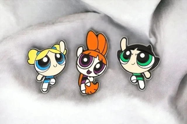 VINTAGE THE POWERPUFF Girls Bubbles Pin Badge New & Sealed Cartoon ...