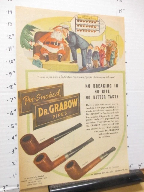 NEWSPAPER AD 1944 DR GRABOW smoking tobacco pipe Hollycourt harem ...